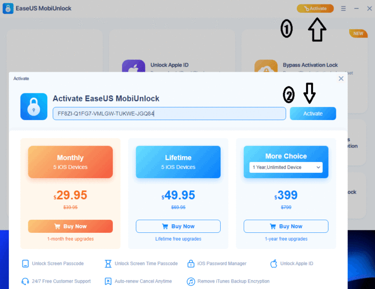 EaseUS MobiUnlock Pro Free 1 year License